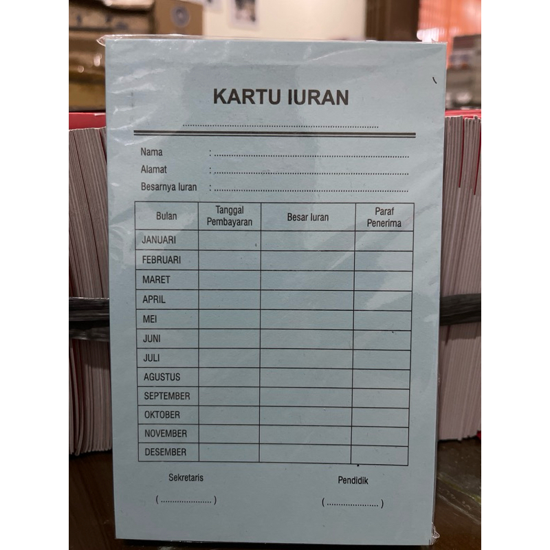 Jual Kartu Iuran Bulan Januari Polos Isi 50pcs | Shopee Indonesia
