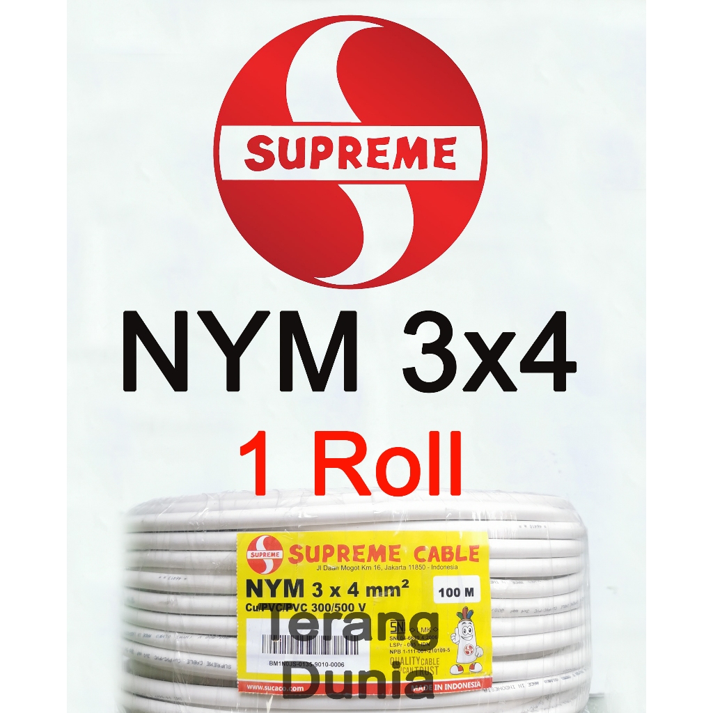 Jual Kabel 3x4 Supreme Kabel NYM 3x4 Supreme Kabel Tunggal 3x4 Supreme ...