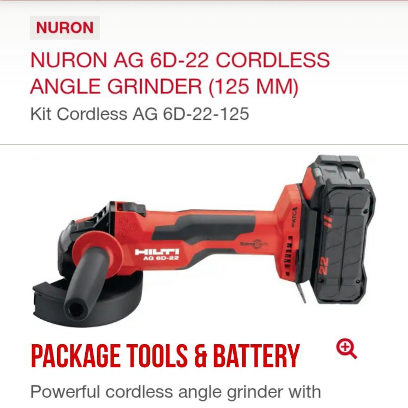 Jual HILTI Nuron AG 6D-22 cordless angle grinder 125 | Shopee Indonesia