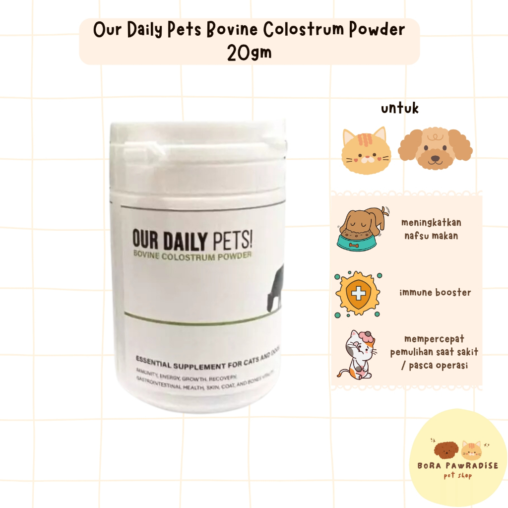 Jual Our Daily Pets Mini Bovine Colostrum Powder for Pets 20gram ...
