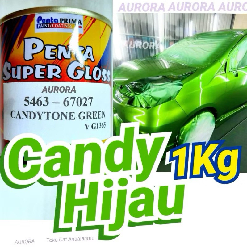 Jual Cat Candytone Hijau 1Kilo Penta Super Gloss Candy Green 1Kg 1 ...