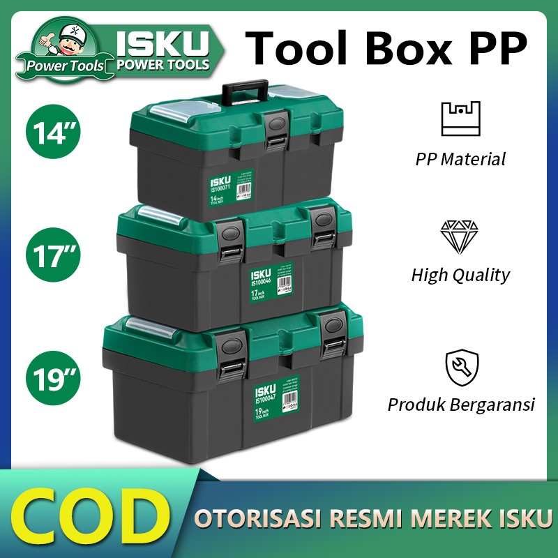 Jual ISKU Tool Box Besar Plastik 14 17 19 Inch Bahan Pp Tools Box set ...