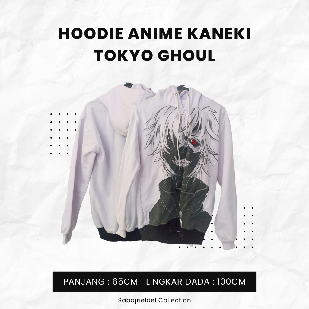 Jual Jaket Sweater Hoodie Anime Tokyo Kaneki Ghoul / Jaket Anime Ghoul ...