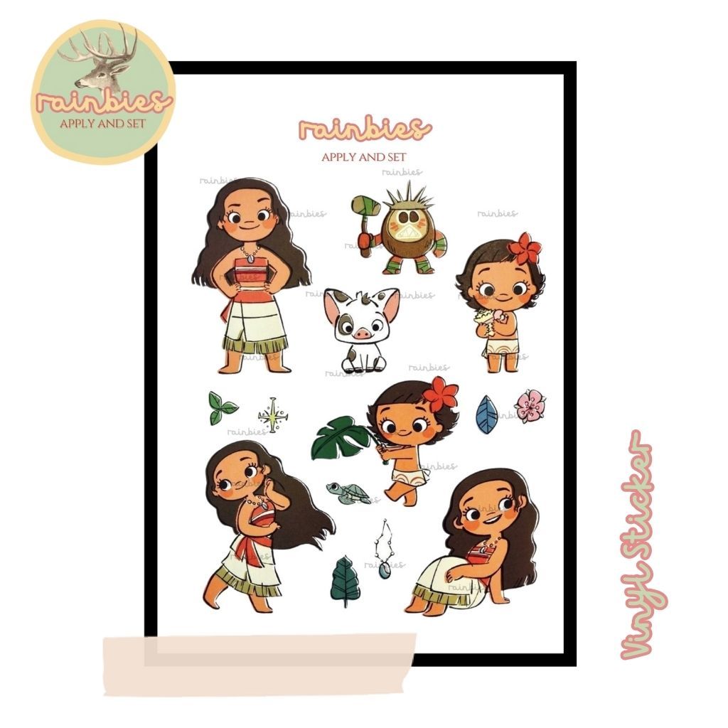 Jual Sticker Moana Stiker Vinyl Waterproof Disney Kisscut HP Tablet ...