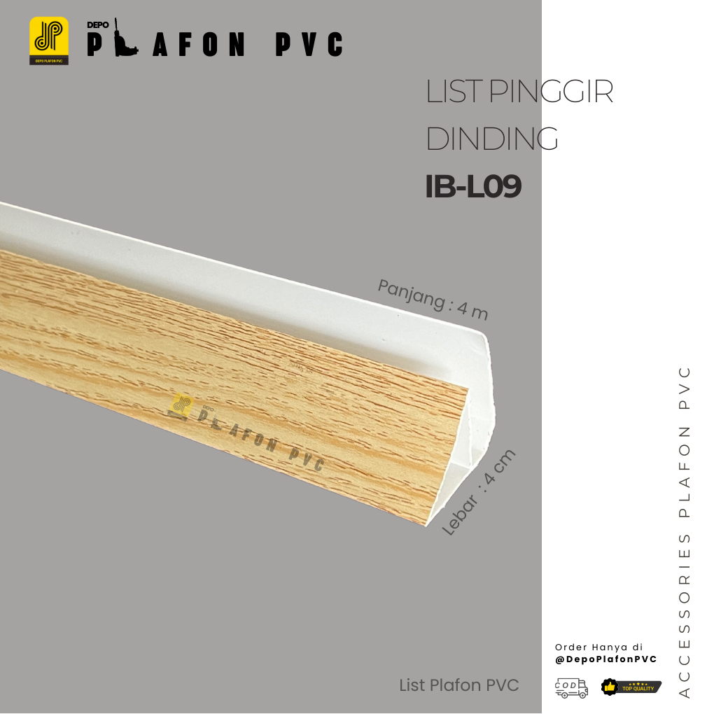 Jual Lis PVC Laminated 4 cm Panjang 4 Meter | Shopee Indonesia