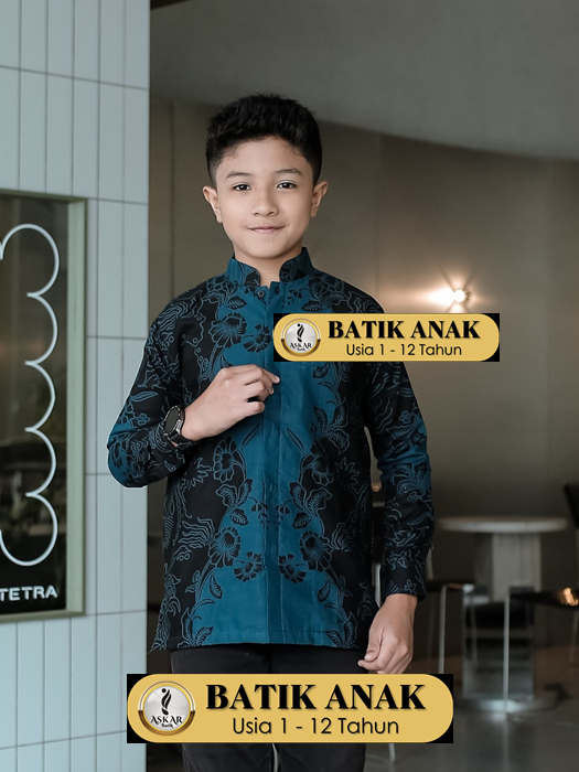 Jual Askar Batik Kids Kemeja Batik Anak Cowok Slim Fit Lengan Panjang ...