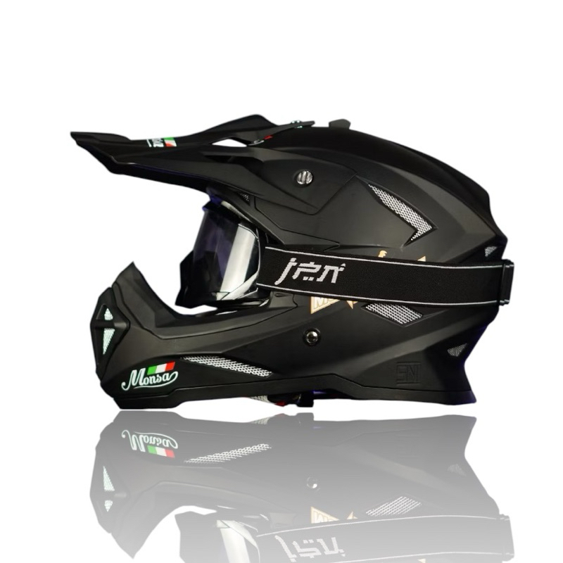 Jual HELM CROSS MONSA TRAIL FREE GOOGLE SNI | Shopee Indonesia
