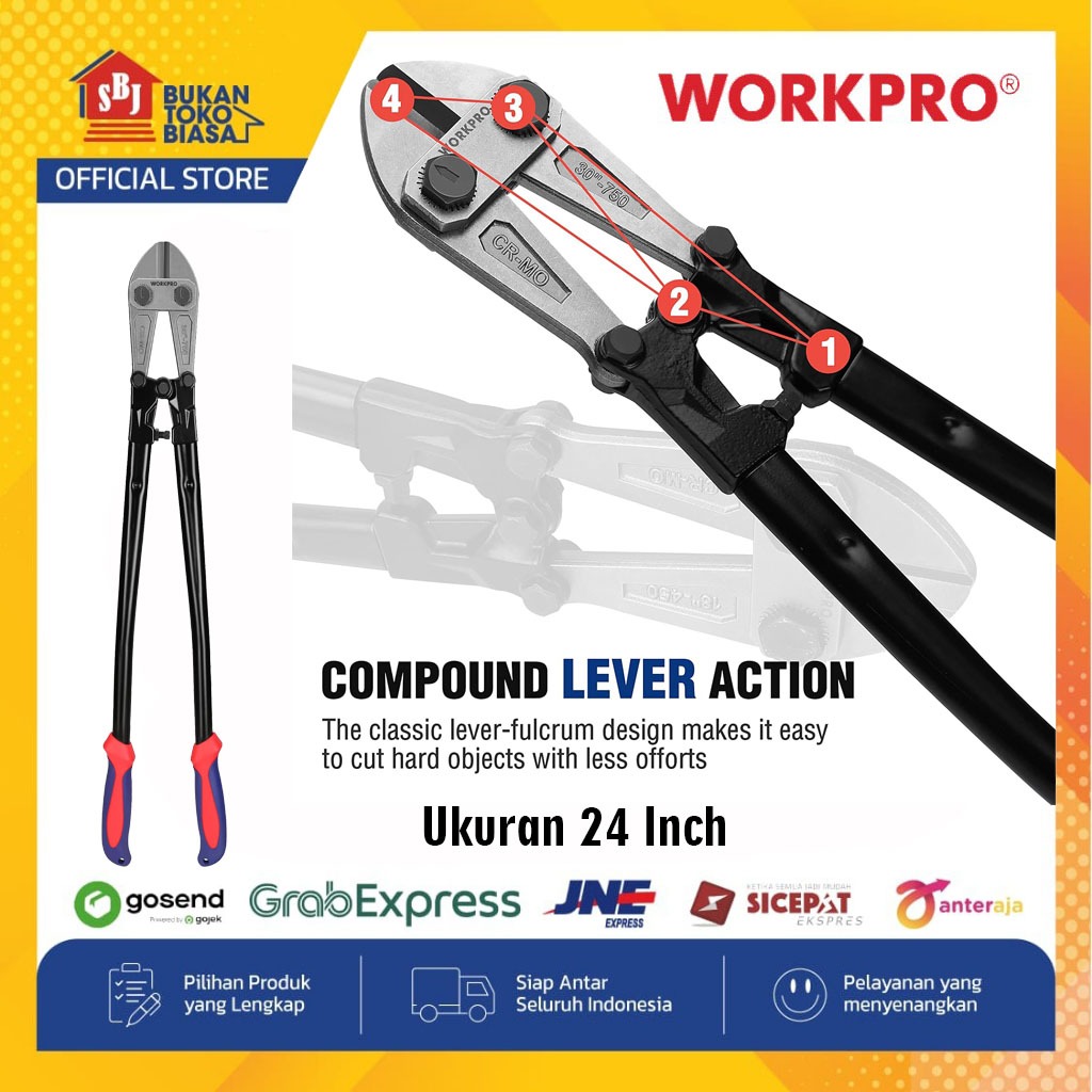 Jual WORKPRO Gunting Besi Bolt Cutter 600 mm (24 Inch) W017006 | Shopee ...