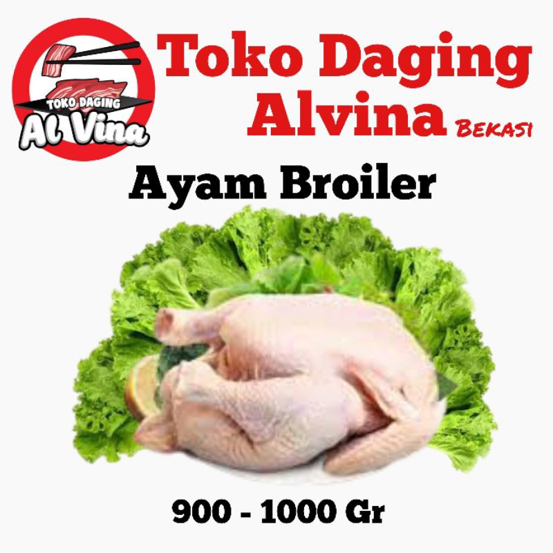 Jual Ayam Broiler Utuh 900-1000 gr-Toko Daging Alvina | Shopee Indonesia