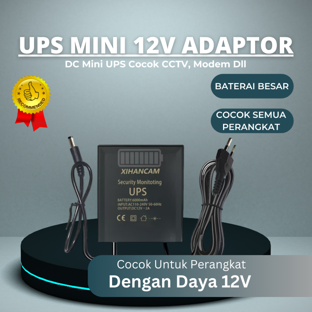 Jual UPS Mini 12V Adaptor Power DC Mini UPS CCTV Router Wifi Modem Wifi ...