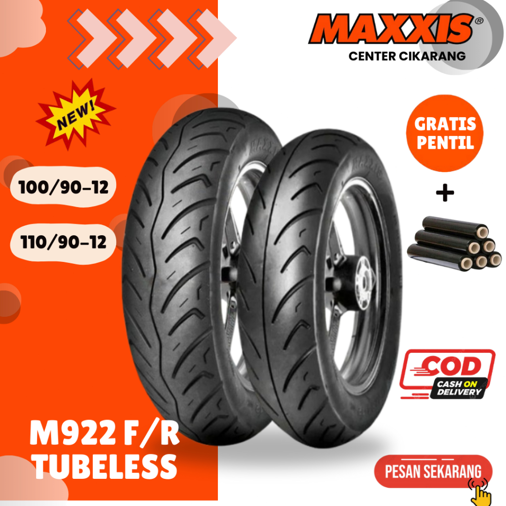 Jual BAN MAXXIS M922 100/90-12 100-90-12 FRONT / REAR BAN TUBELESS ...