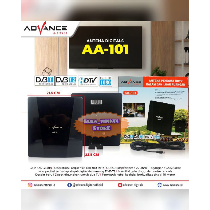 Jual ANTENA TV DIGITAL ADVANCE AA101 /ANTENA LUAR DAN DALAM | Shopee ...