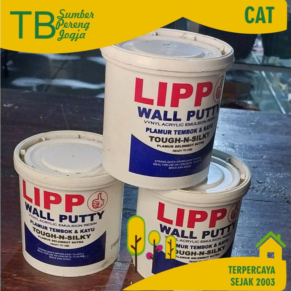 Jual Cat Plamur Plamir Tembok dan Kayu Lippo Wall Puty 1 Kg | Shopee ...