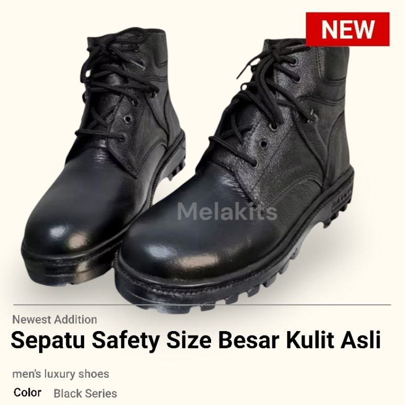 Jual Sepatu Safety Kulit Size Jumbo Besar Sepatu Kerja Kulit Sepatu ...