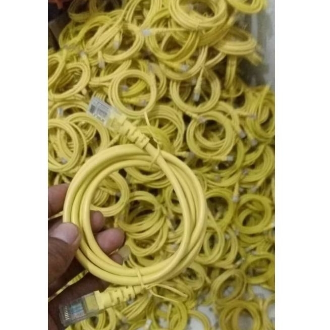 Jual kabel lan RJ45 1-2 meter 8pin CAT 5E GIGABIT baru kabel lan kuning ...