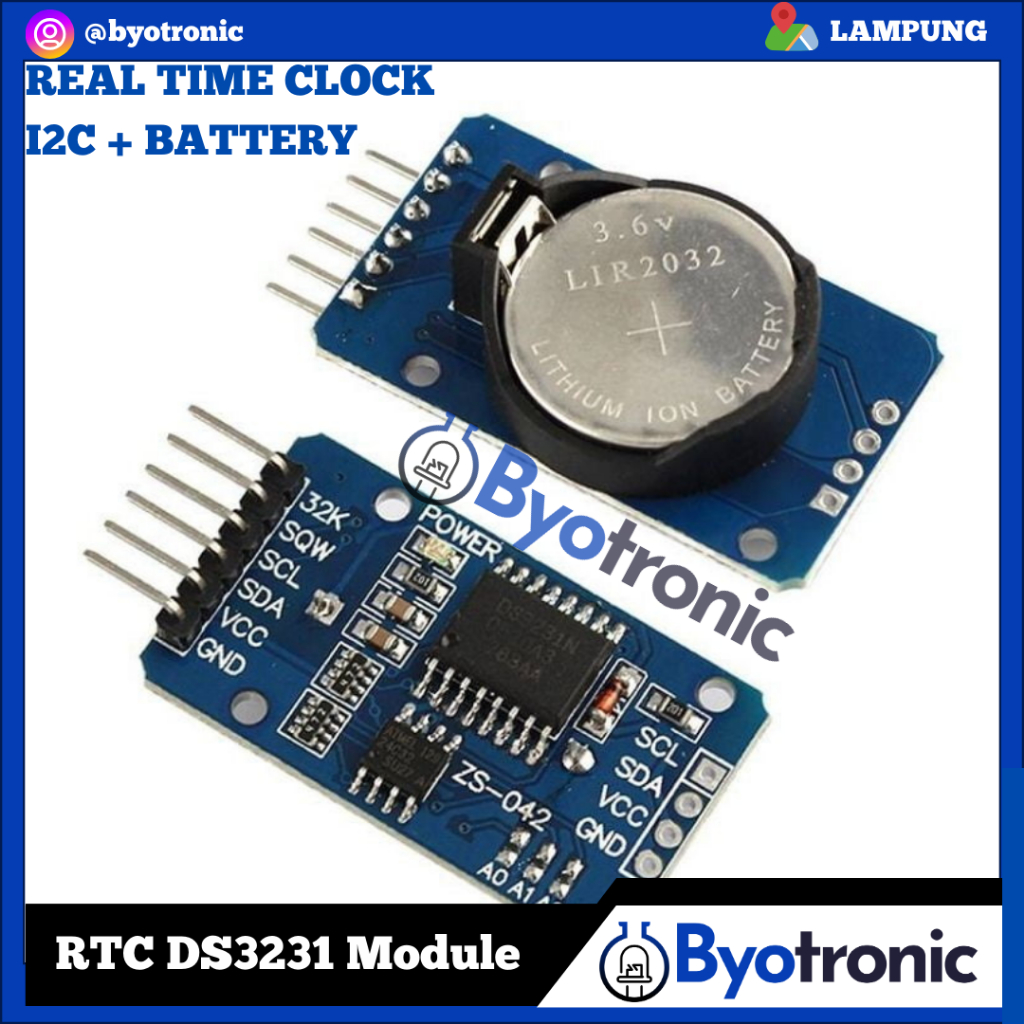 Jual RTC DS3231 Seri SN Real Time Clock I2C + Battery Module - SN | Shopee Indonesia
