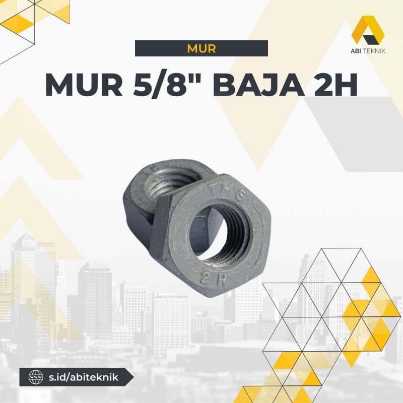 Jual Mur 5/8 Inch Baja 2H Hot Dip Galvanis (HDG) | Shopee Indonesia