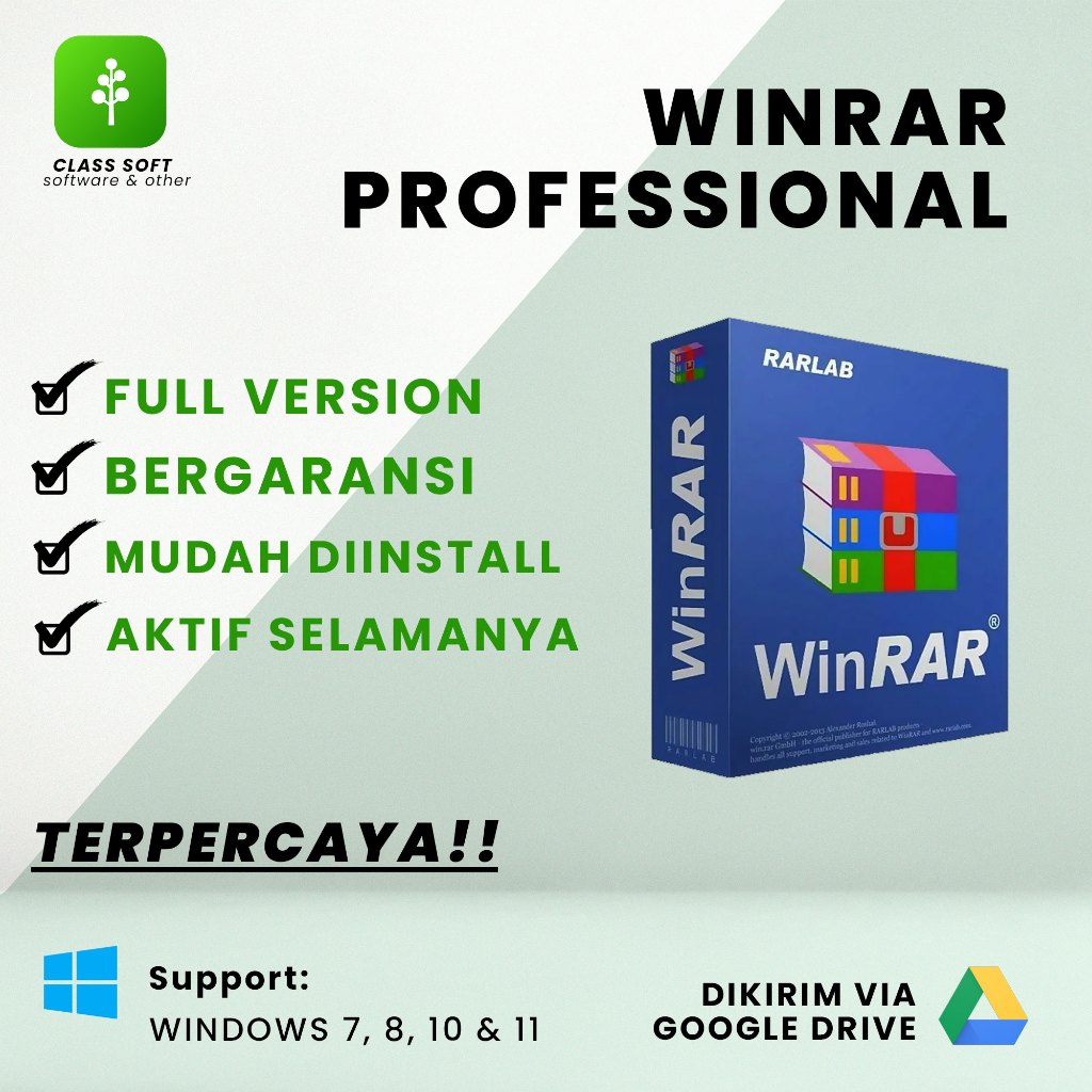 Jual WinRAR Professional Premium Terbaru CLASS_SOFT I Windows 11, 10, 8 ...