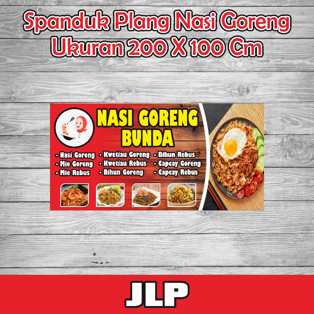 Jual SPANDUK NASI GORENG UKURAN 200 x 100 cm / SPANDUK NASGOR / BANNER ...