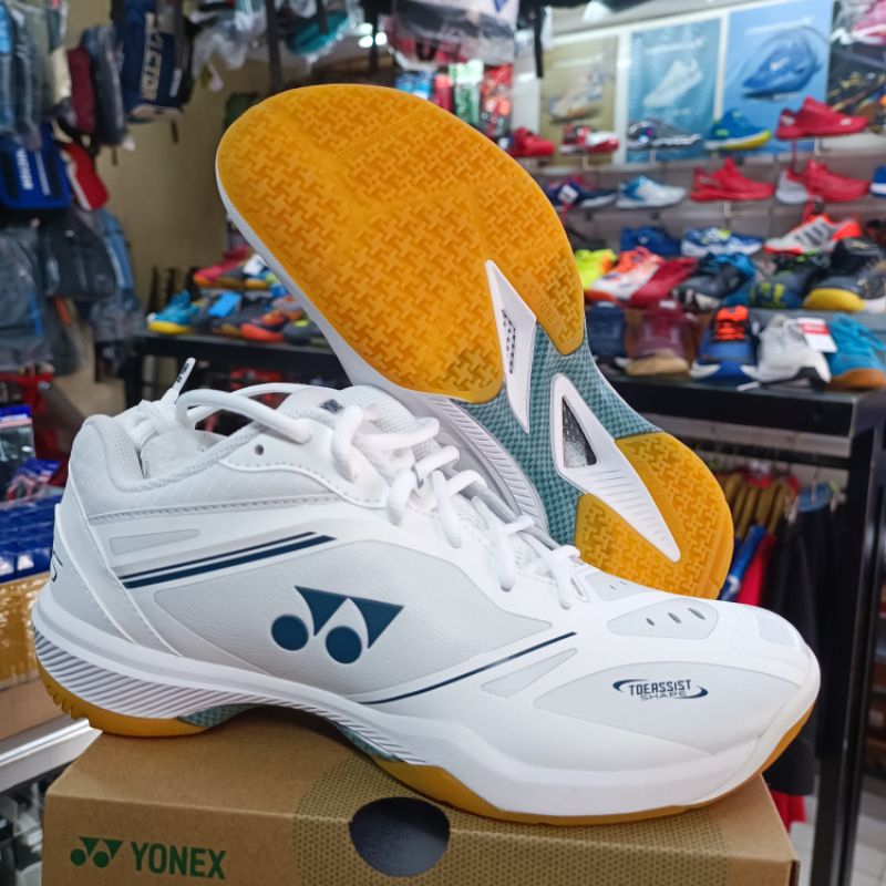 Jual sepatu YONEX original SHB 65 Z4 MEX white/Navy | Shopee Indonesia