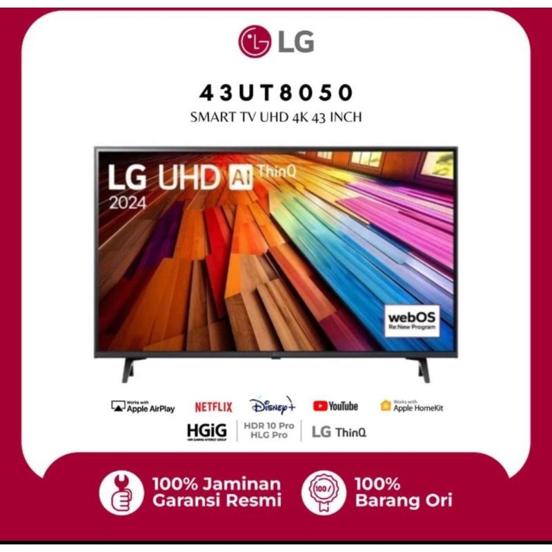 Jual SMART TV LG 43 INCH 43UT8050PSB 4K UHD GARANSI RESMI | Shopee ...
