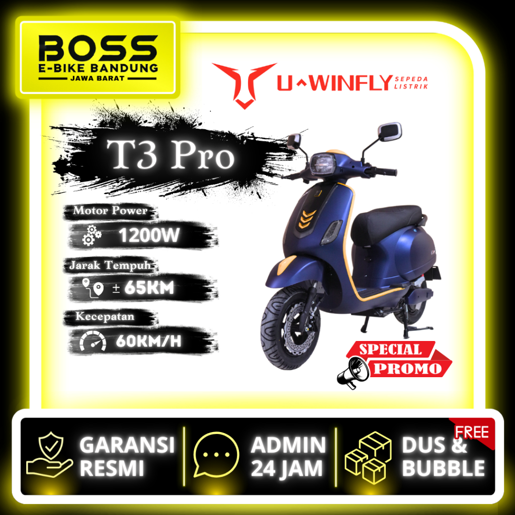Jual Motor Listrik Uwinfly T3 pro T3s PRO 1200Watt KIRIM CEPAT Garansi Resmi - Model Vespa ...