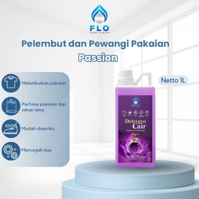 Jual Flo and Clean Detergen Cair Passion 1L | Shopee Indonesia