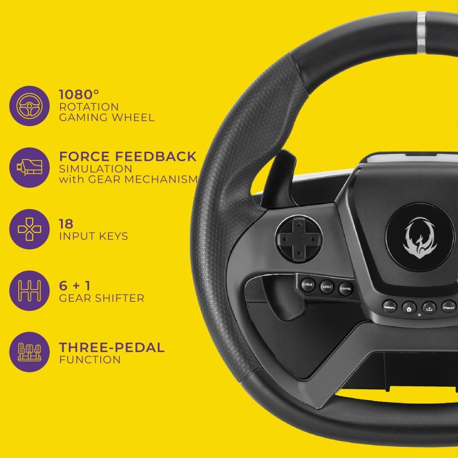 Jual Sades Ryunix Kaiju Force Feedback Racing Steering Wheel XR1 Setir ...