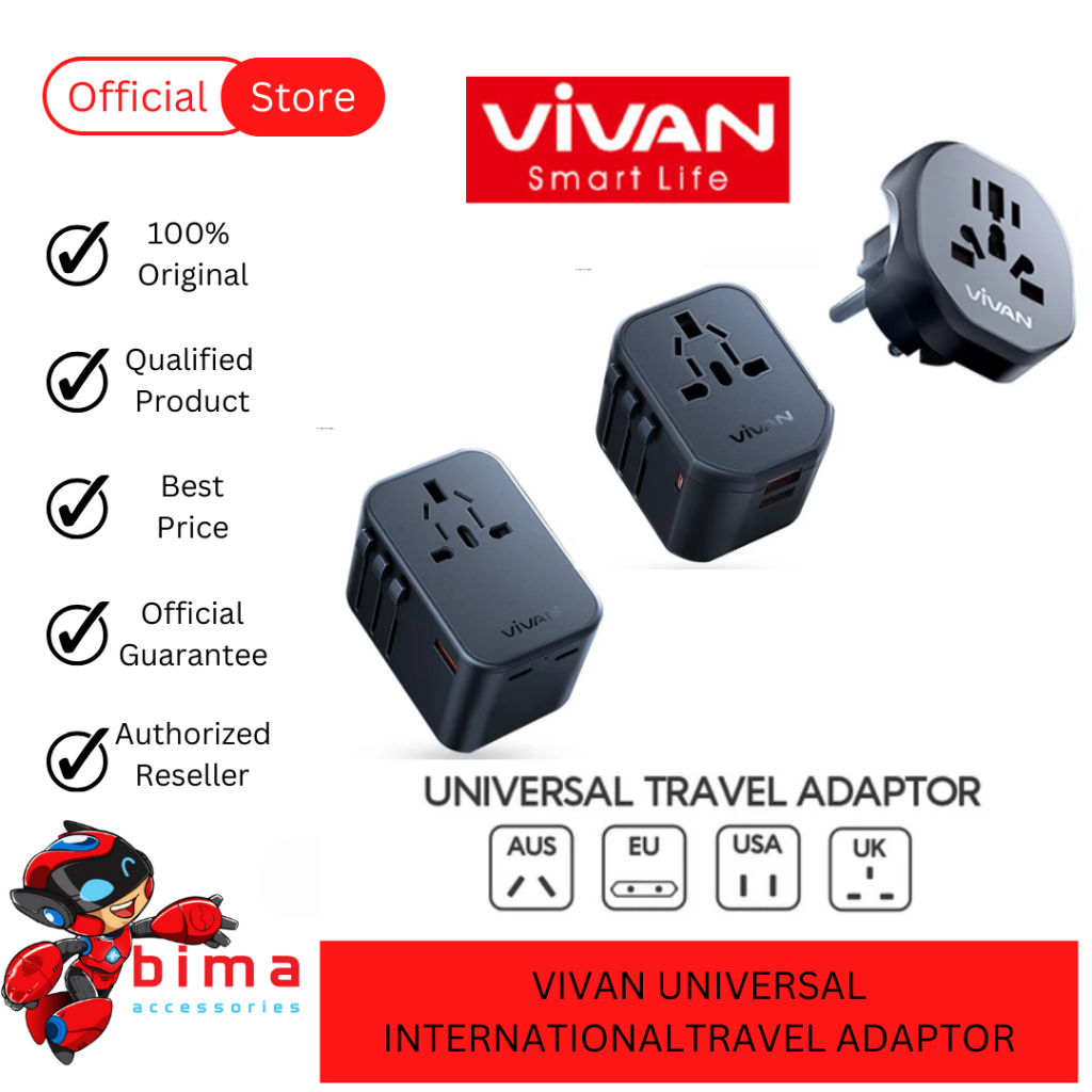 Jual VIVAN Universal International Socket Travel Adaptor Adapter US EU ...