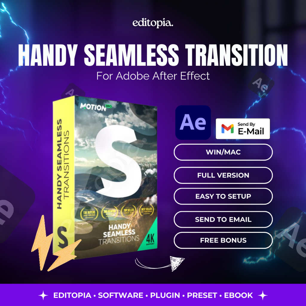 Jual Handy Seamless Transitions - Motion Bro - Adobe After Effect ...
