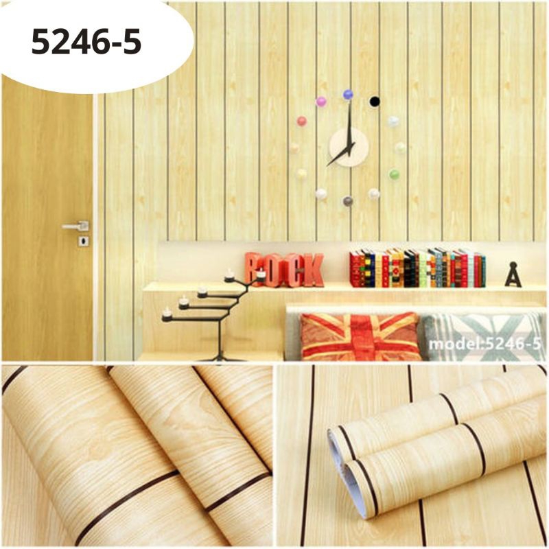 Jual Wallpaper Stiker Dinding Motif Corak Kayu Kuning | Shopee Indonesia