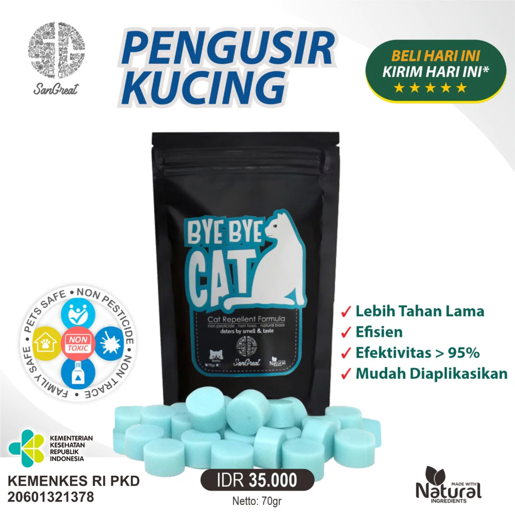 Jual Alat Pengusir Kucing Kapur Barus kamper Anti Kucing Cat Repellent ...