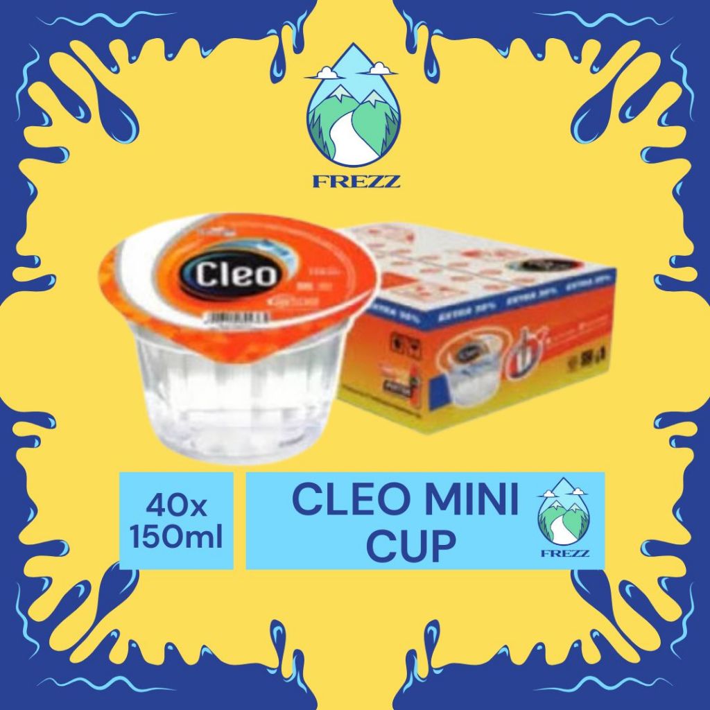 Jual (INSTANT) CLEO GELAS MINI 150ml DUS Isi 40 CUP Per KARTON - READY CLEO GALON, GELAS / CUP ...