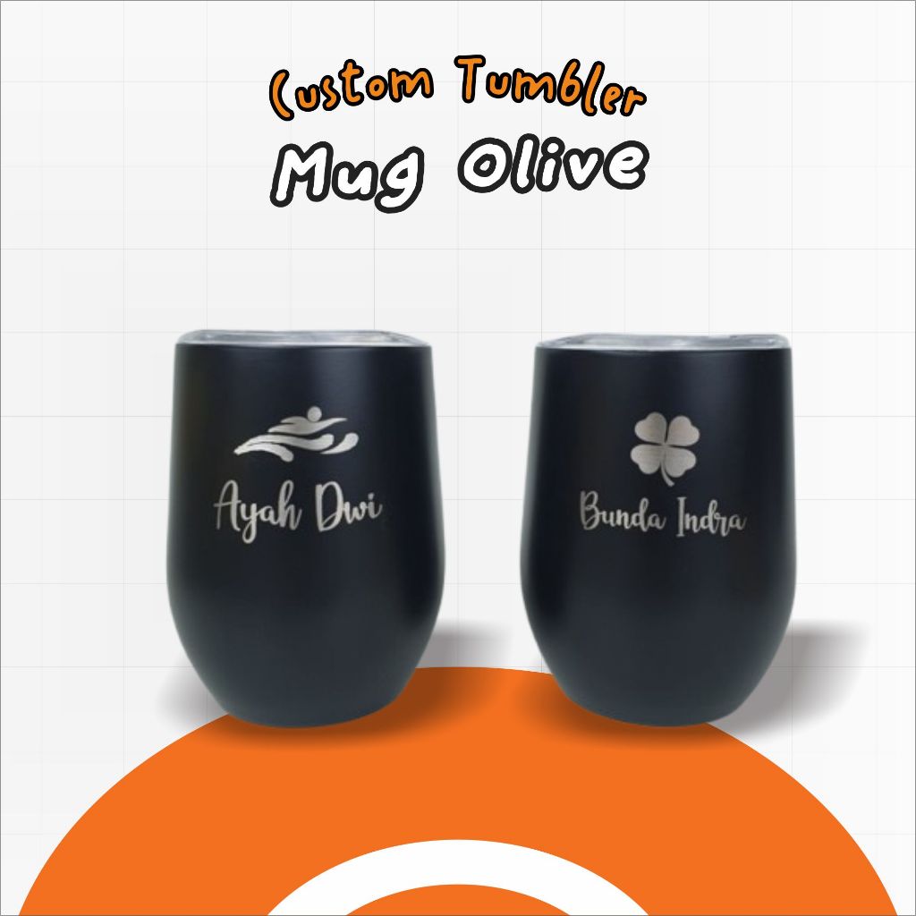 Jual Mug Olive Stainless Custom Laser Grafir/Print Grafir Nama/Logo ...