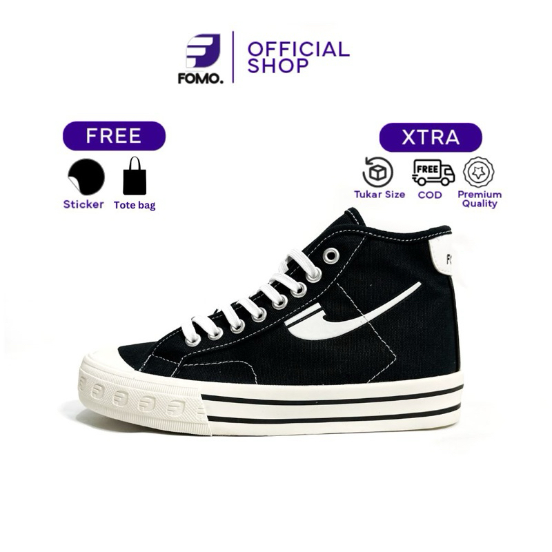 Jual FOMO - Sepatu Astro Black White High Cut Series 36-44 Sepatu ...