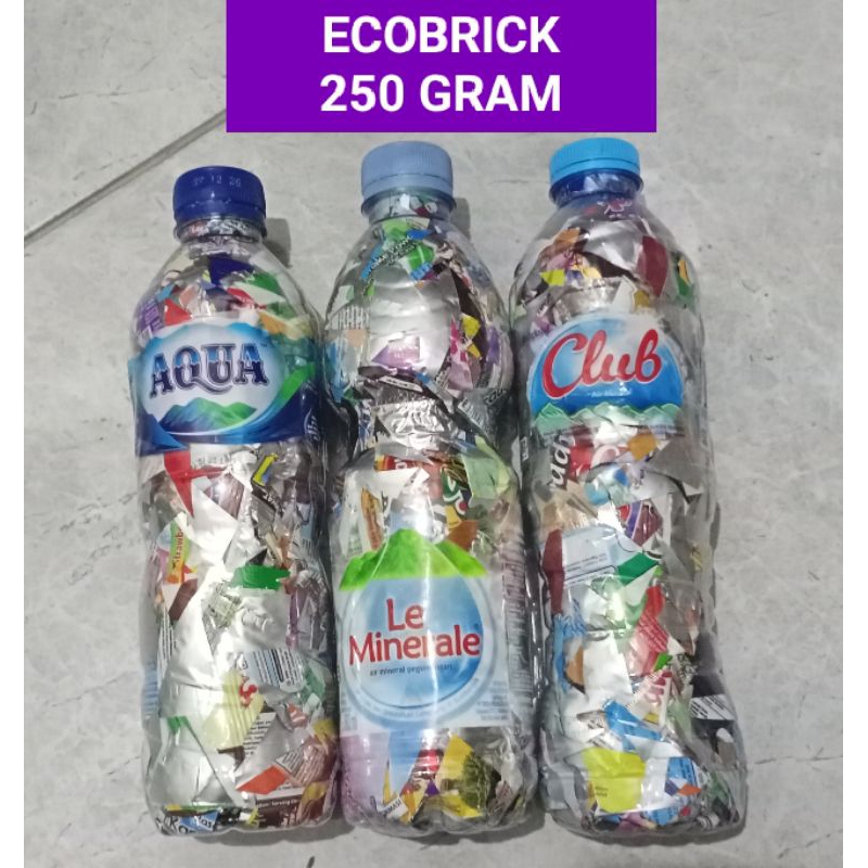 Jual Bahan ECOBRICK 250 gram PADAT botol aqua le minerale club 600ml ...