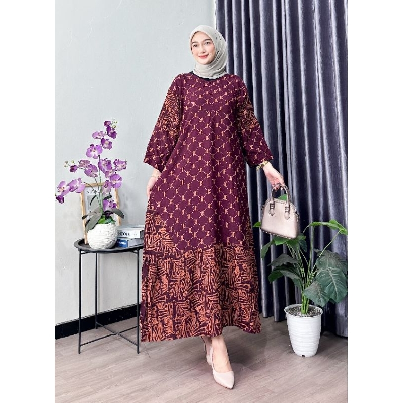 Jual daster Maura jumbo daster Maura batik daster jumbo lengan panjang ...