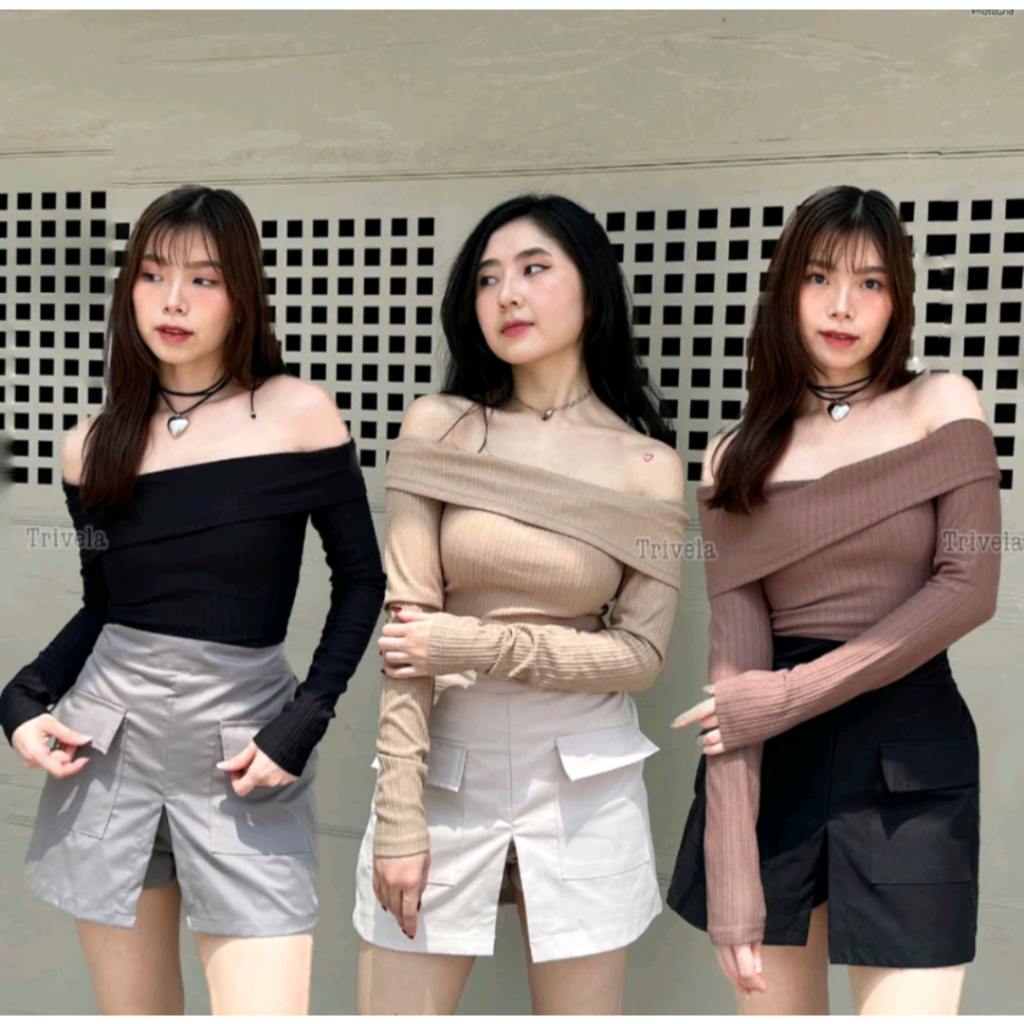 Jual Sabrina Rib Top One Shoulder Wanita - Sabrina Wanita Lengan ...