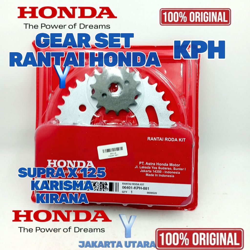 Jual GEAR SET RANTAI SET KPH supra x 125 karisma kirana KPH | Shopee ...