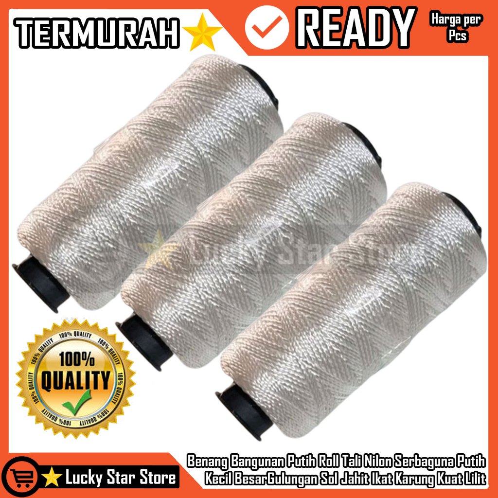 Jual Benang Bangunan Putih Roll Serbaguna Measuring Rope Tali Nilon ...