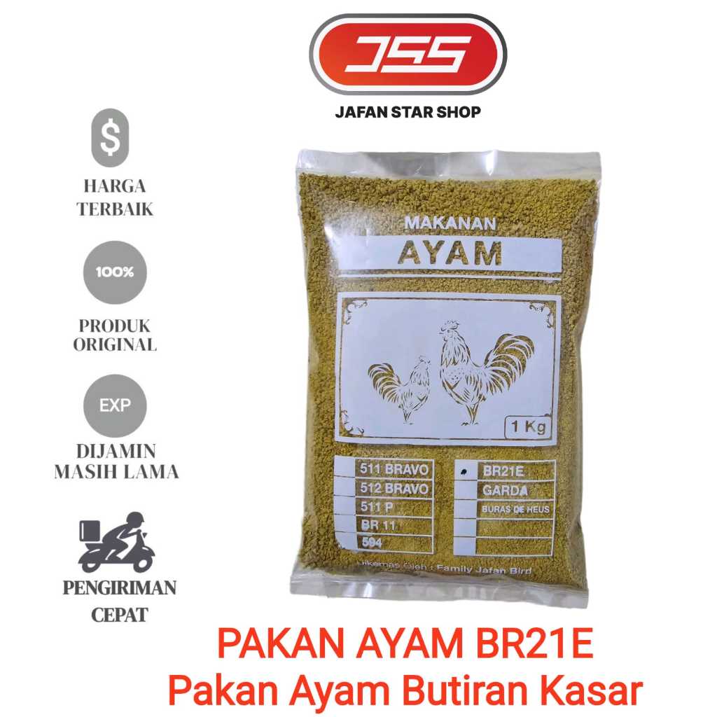 Jual Pakan Ayam Br21e Kasar dan Halus 1 KG Pakan Ayam Pitik dan Dewasa ...