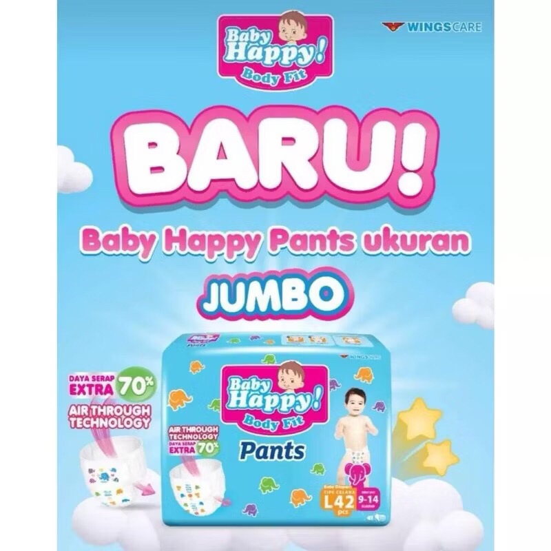 Jual JUMBO Baby Happy Pants S56/M48/L42/XL38/Xxl34 | Shopee Indonesia