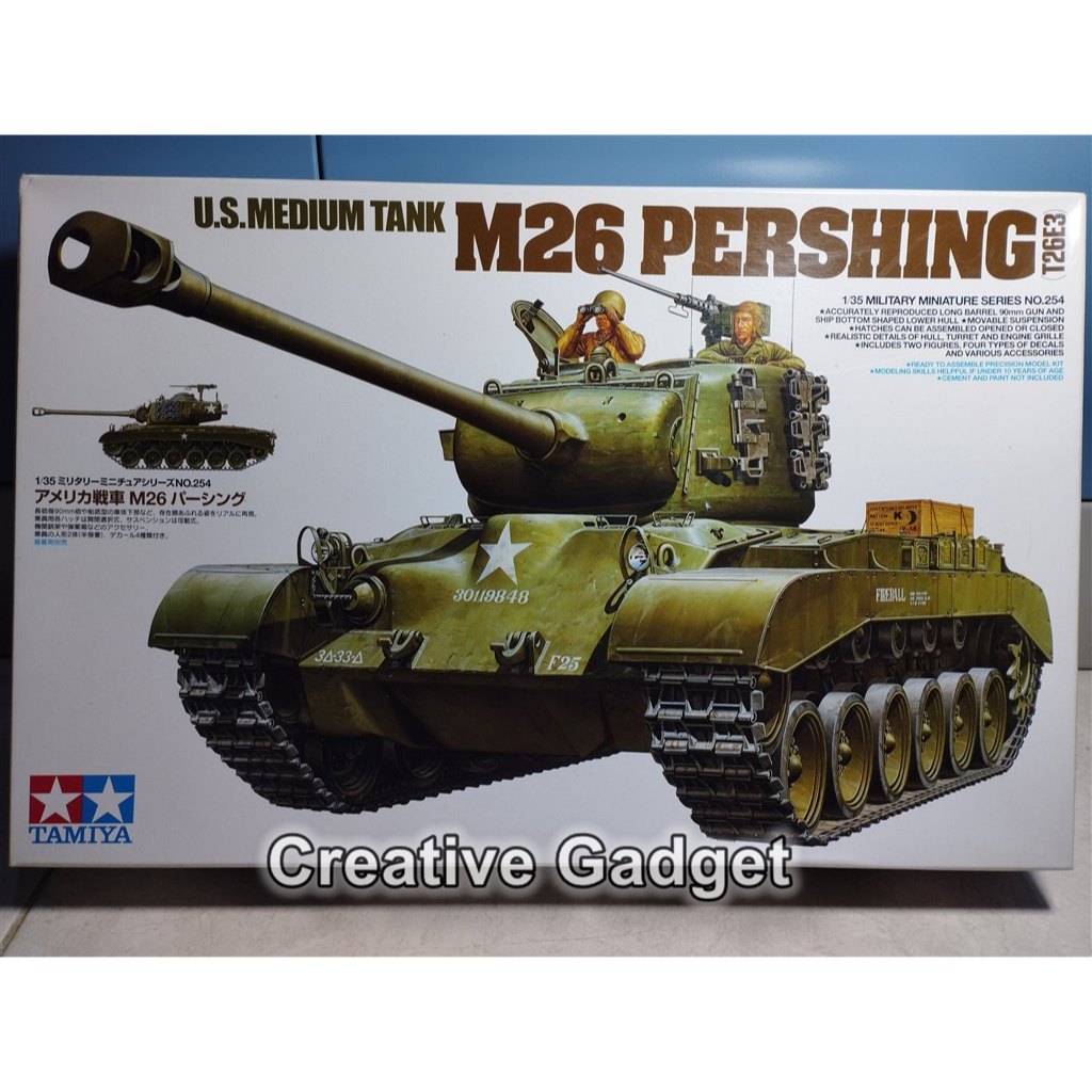 Jual M26 Pershing US Medium Tank T26E3 + 2 figures - Model Kit Tamiya 1 ...