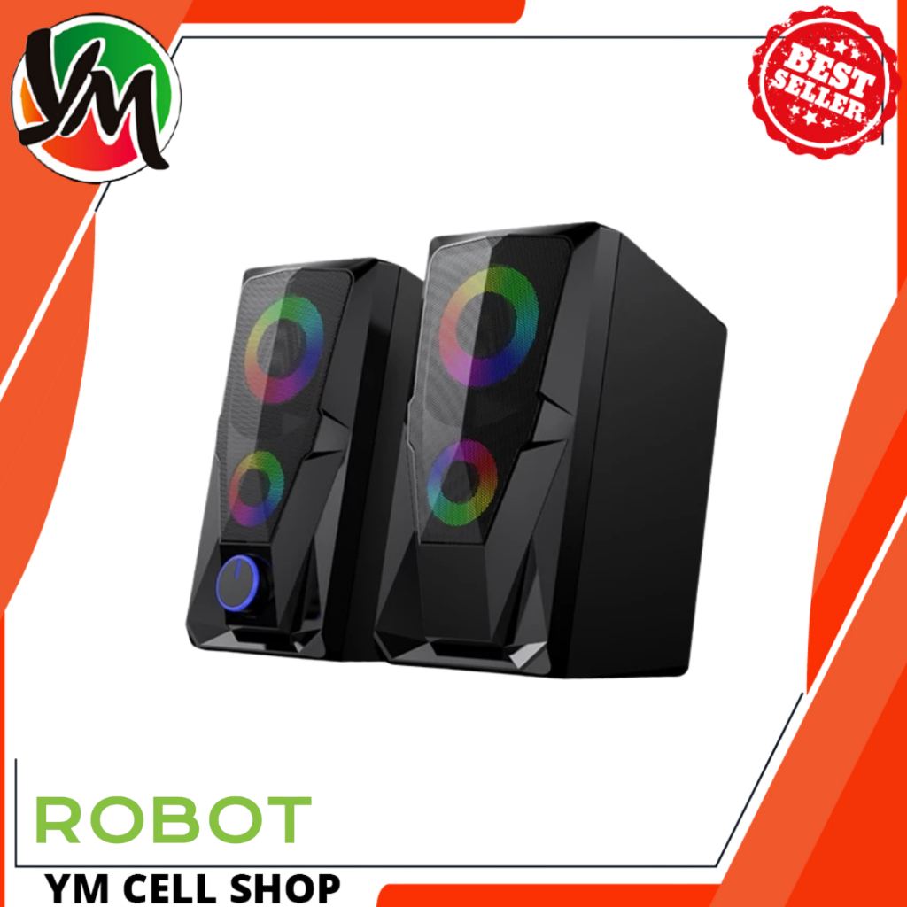 Jual Speaker ROBOT RS200 RGB Lighting Speaker Komputer PC Laptop Super Bass Portable | Shopee ...