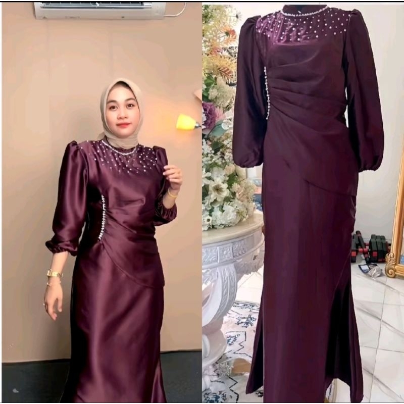 Jual Vina Dress BY RR_CLOTHES Satin Silk Premium - Fashion Wanita ...