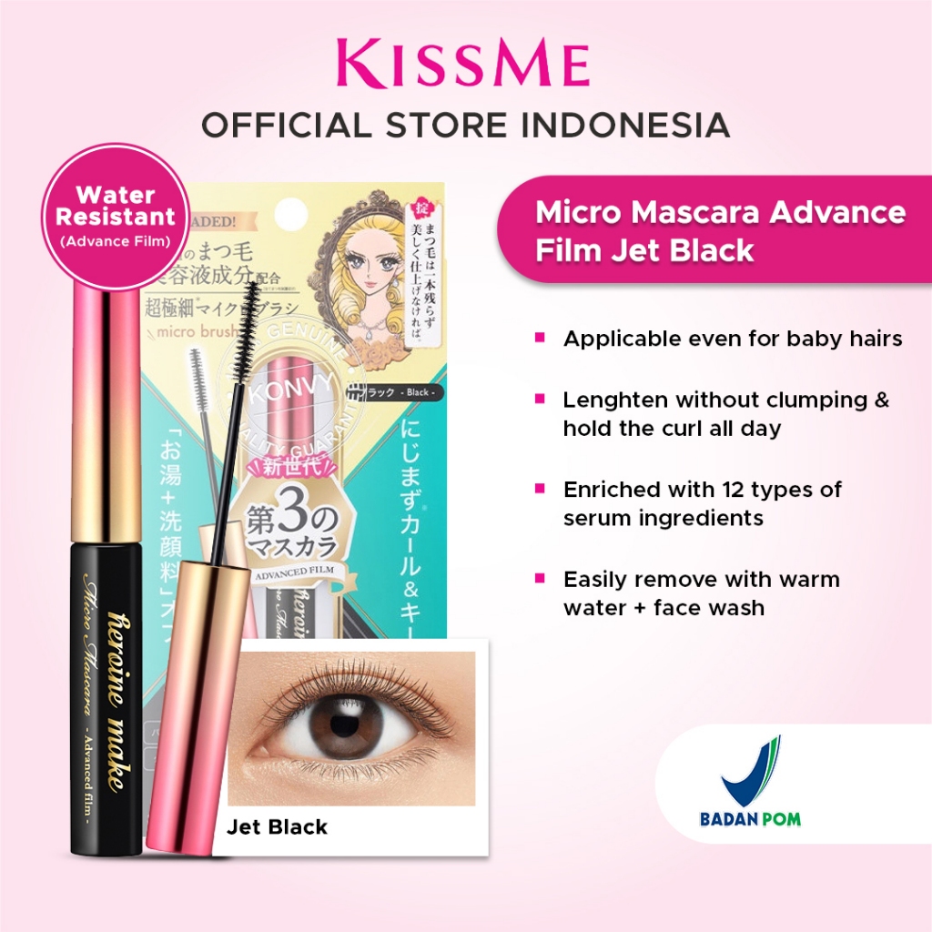 Jual KISS ME HEROINE Make Micro Mascara Advanced Film Ex Jet Black ...