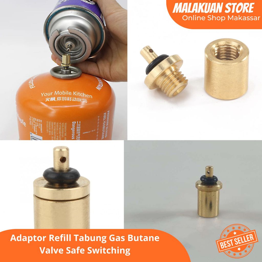 Jual Adaptor Alat Isi Tabung Gas Portable Butane Valve Safe Switching ...