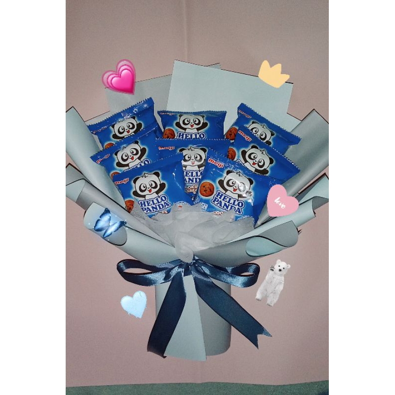 Jual Buket jajanan Hello Panda warna biru | Ready ukuran besar dan ...
