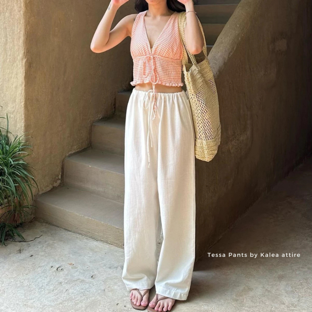 Jual Tessa Linen Pants trousers by kalea attire | Celana panjang wanita ...