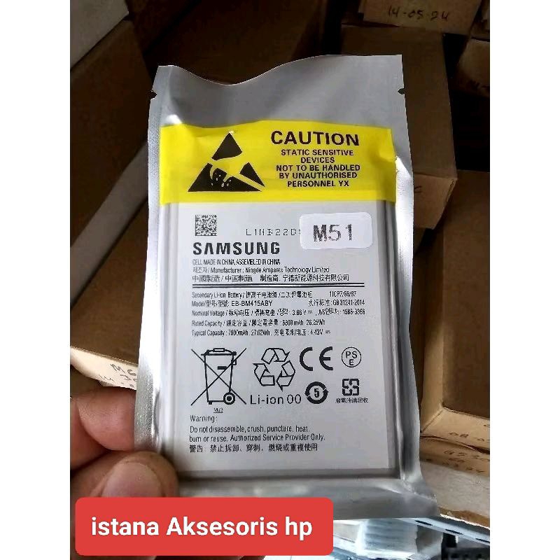 Jual Baterai Battery Original Samsung M51/M62 EB-BM415ABY 6800mAh ...
